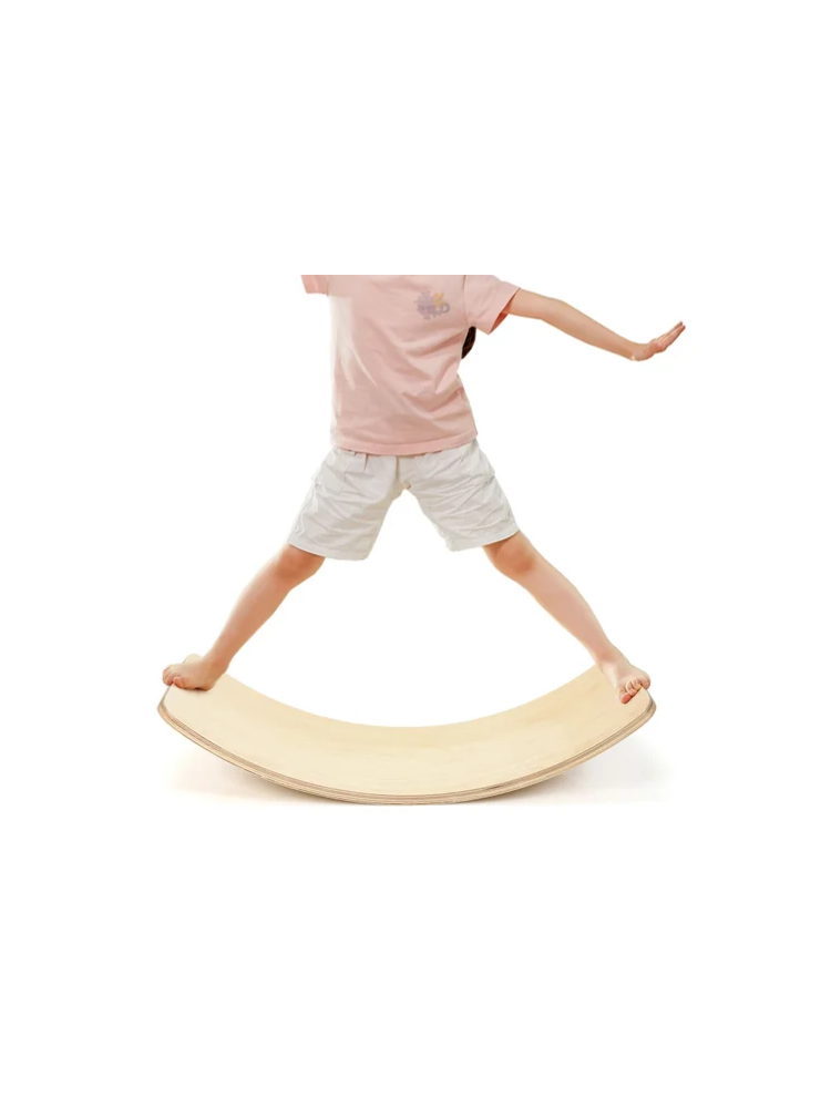Tábua de equilibrio Montessori Wobbel madeira envernizada